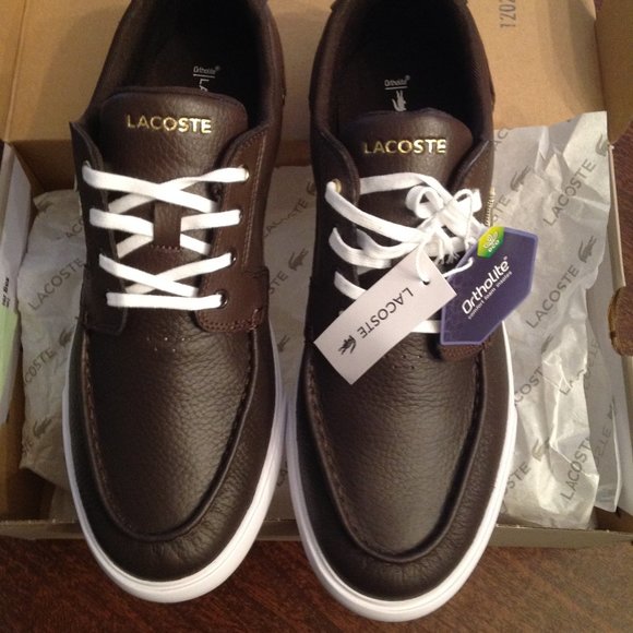 Lacoste | Shoes | Lacoste Mens Bayliss Deck Dark Brown Leather Boat ...